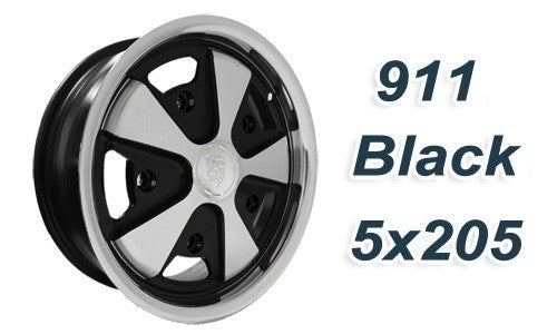 911 Porsche Fuchs style alloys Polished w/Black 5x205 – Vollks